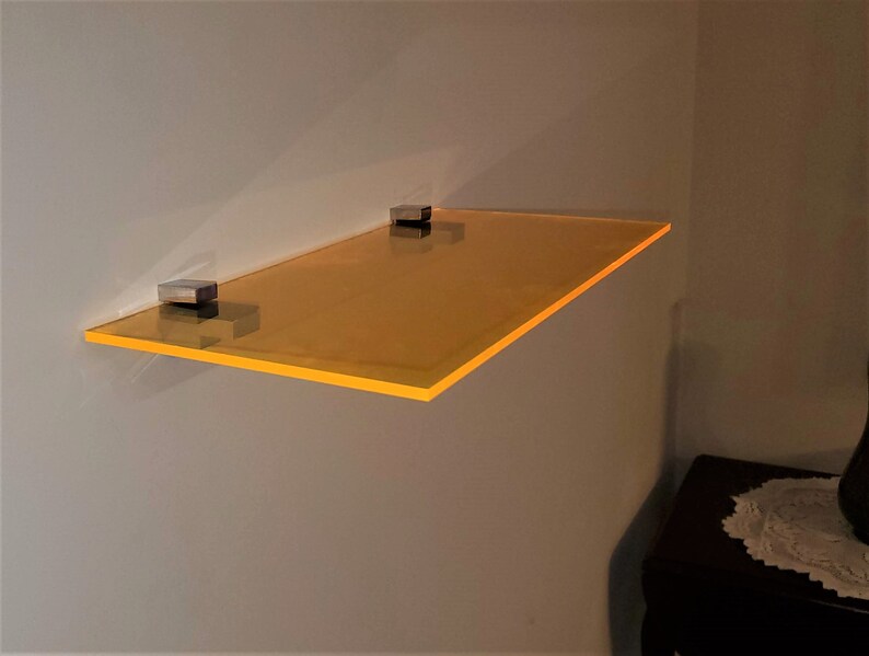 22l Neon Acrylic Wall Shelf With Metal Brackets - Etsy