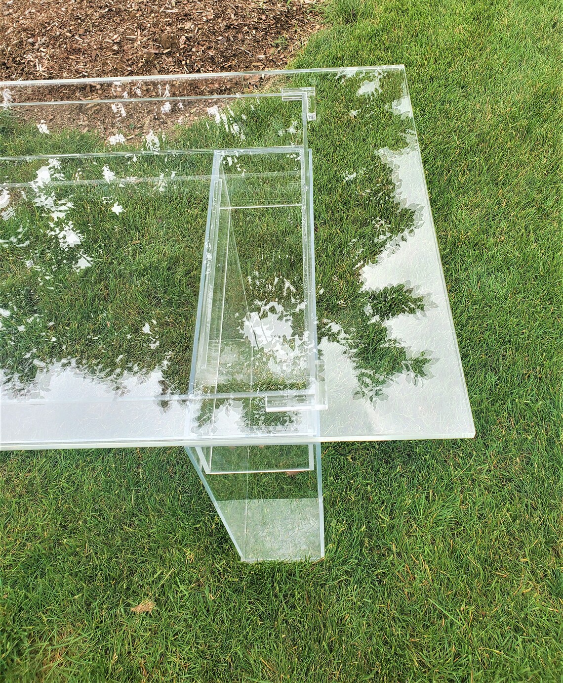 Acrylic Slab Top /modular Table With Fillable Legs- 80"l X 30"w Slab ...