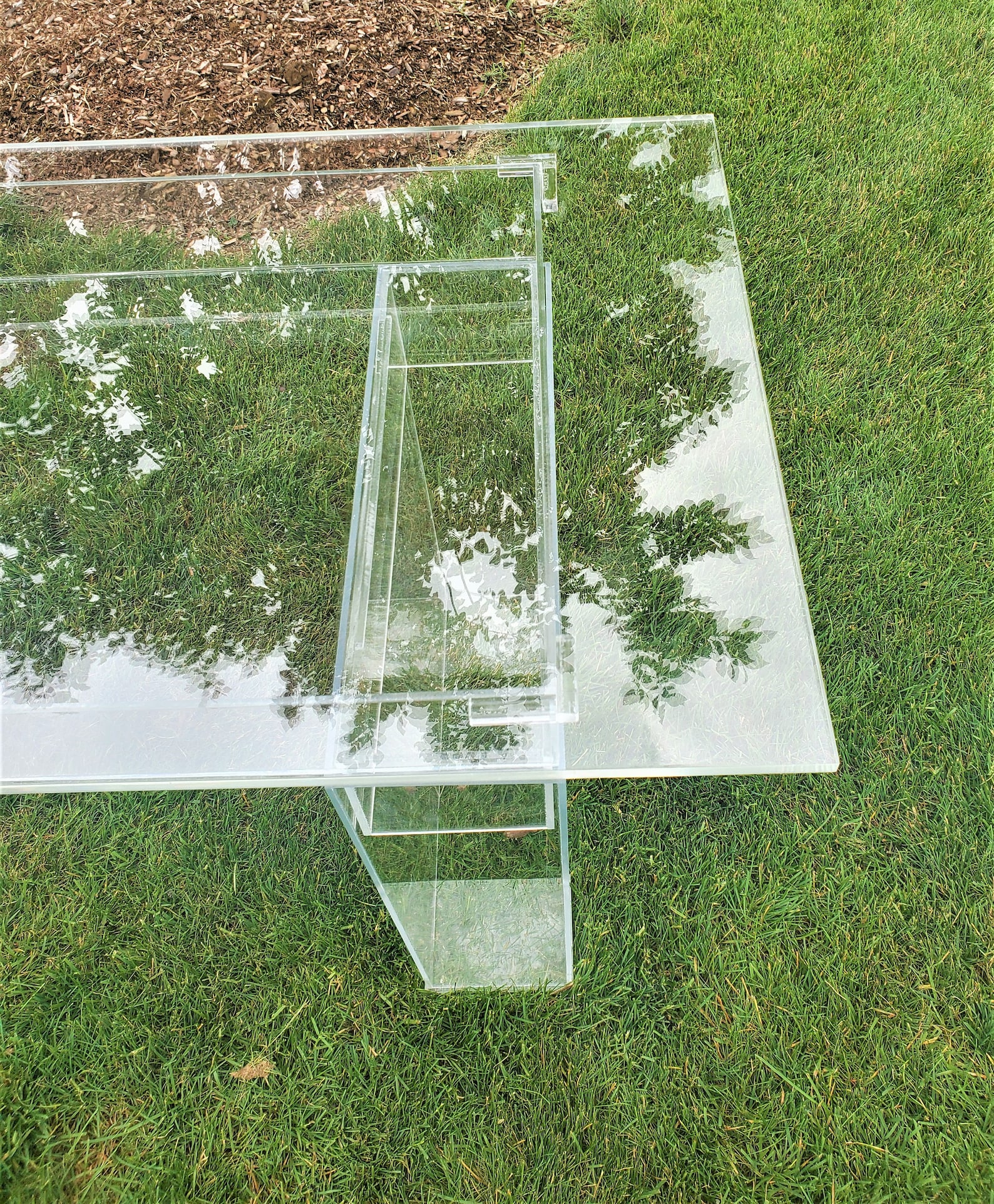 Acrylic Slab Top /modular Table With Fillable Legs- 80"l X 30"w Slab ...