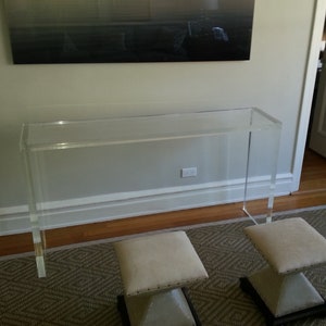 Acrylic Console Table 1.5" Thick Lucite, 48"l X 14"d X 30"h , Made to ...