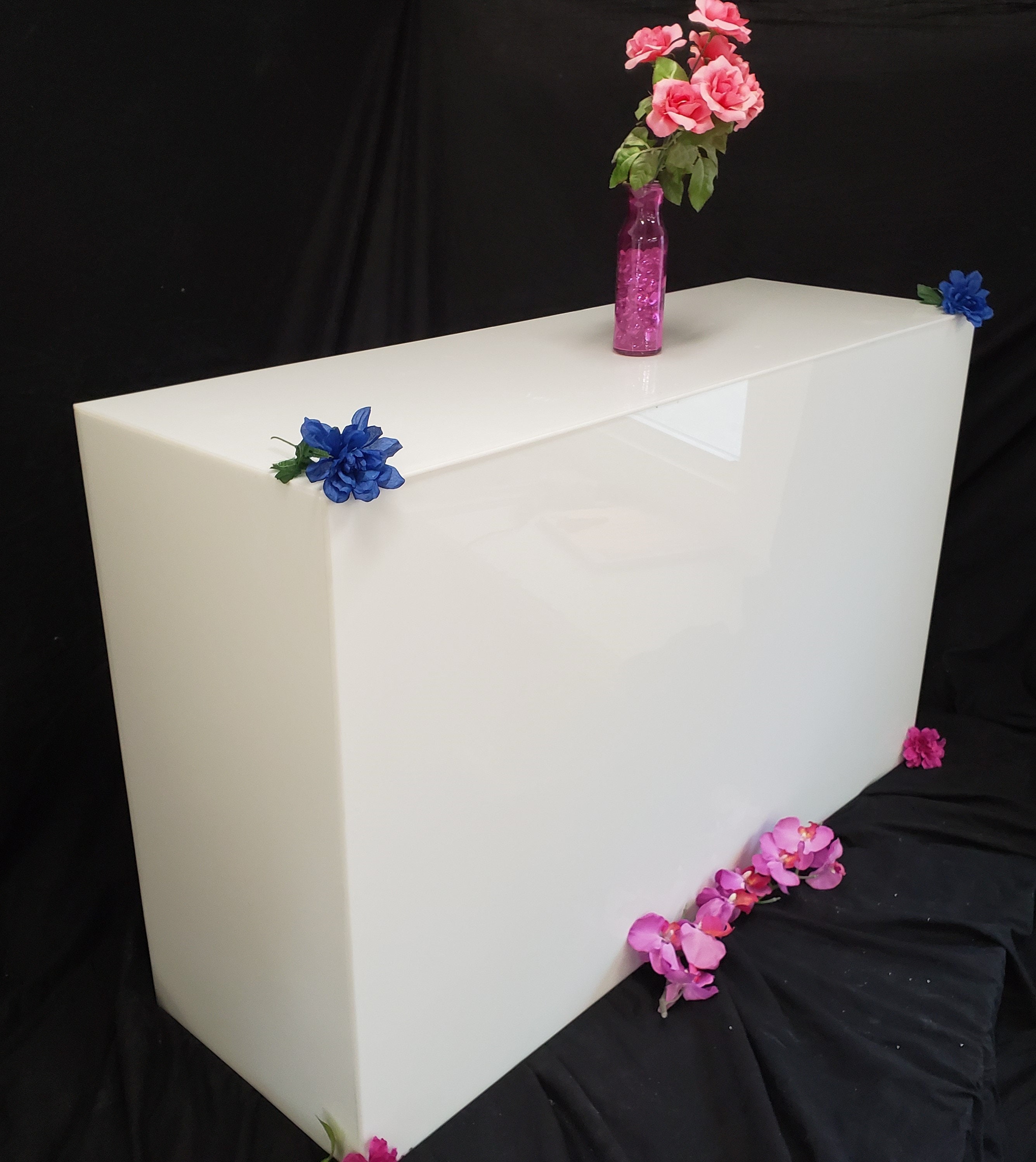 White Acrylic Table Open Base 48l X 16w X - Etsy
