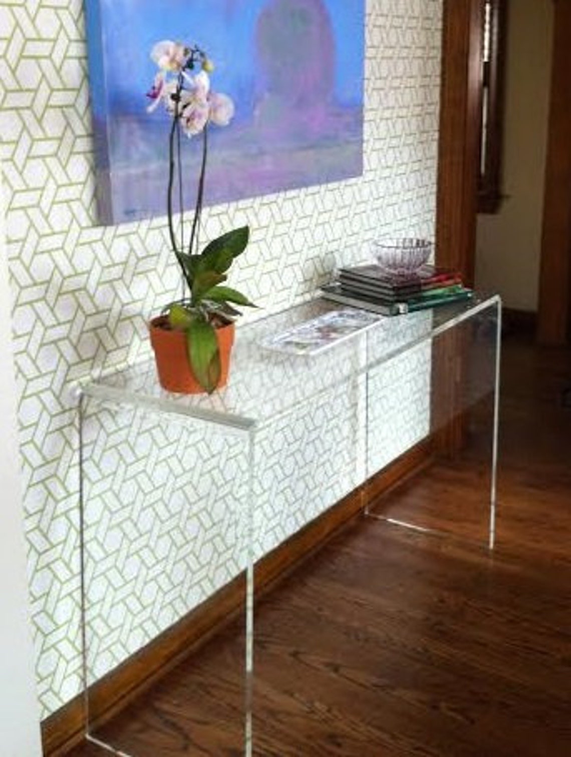 Acrylic Console Table waterfall Edge 48l X - Etsy