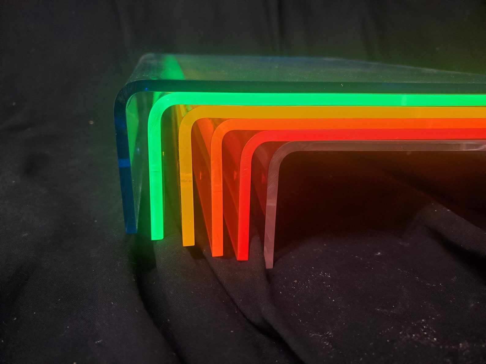 22l Neon Acrylic Wall Shelf With Metal Brackets - Etsy