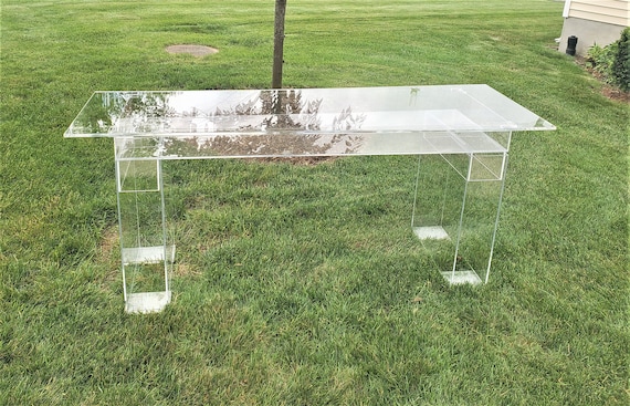 Acrylic Slab Top /modular Table With Fillable Legs 80l - Etsy