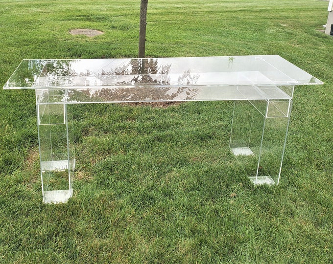 Versatile Lucite Acrylic v Boomerang Shape Dining Table Desk Base ...