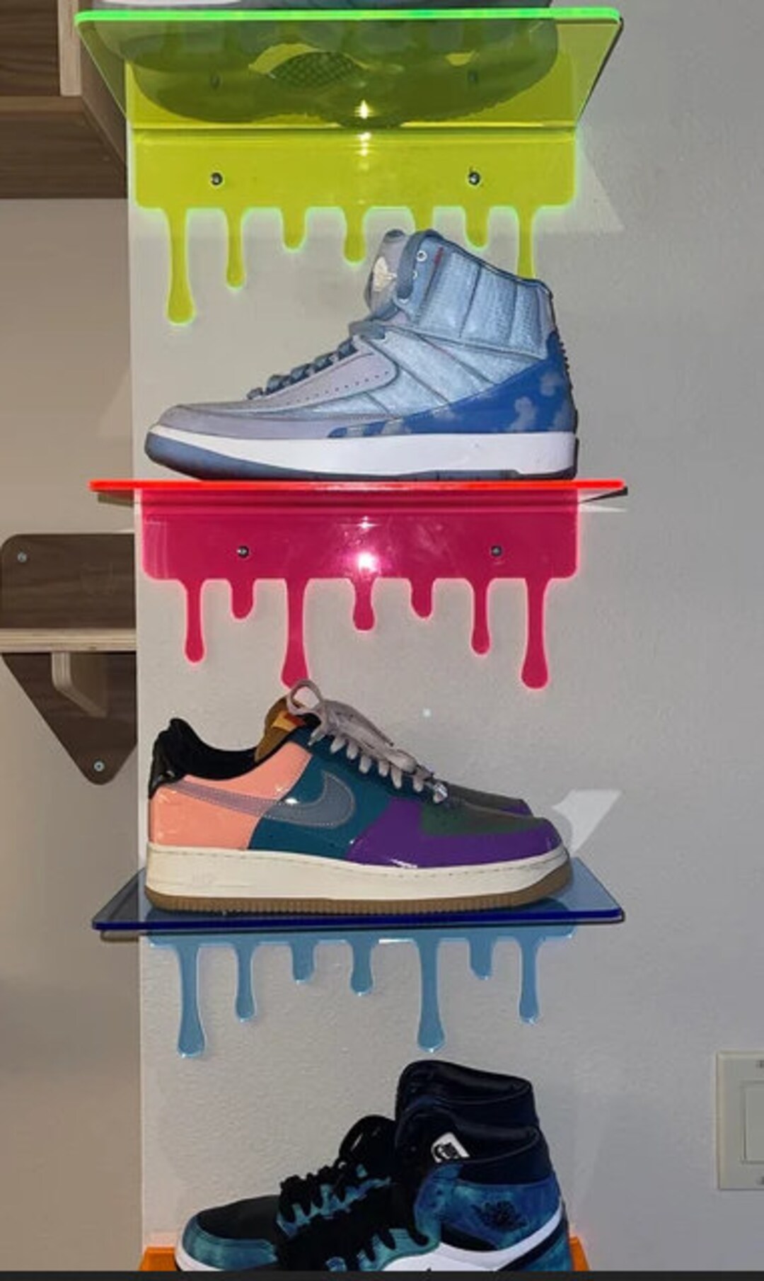 14" Groovy Neon Drip Shelf, Decorative Wall Shelf, - 14"l X 8"d X 6.25 ...