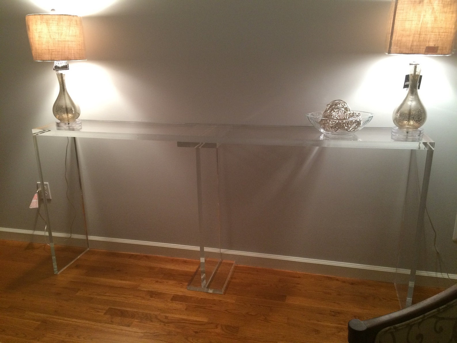 Acrylic Console Table 1.5" Thick Lucite, 48"l X 14"d X 30"h , Made to ...