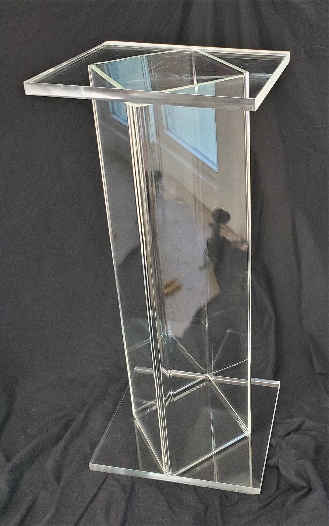 Acrylic Pillar / Display Stand - 14" Sq X 40"h With Extended Base- Made ...