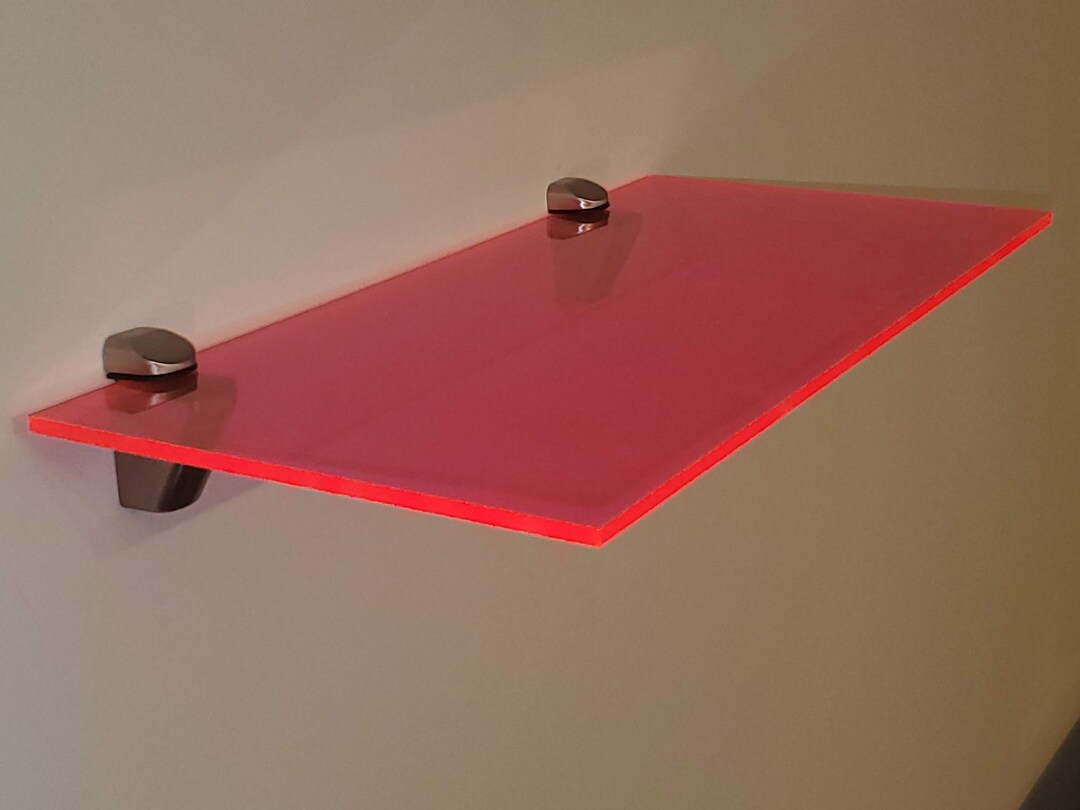 18"l Neon Acrylic Wall Shelf With Metal Brackets -8"wide 1/4" Acrylic ...