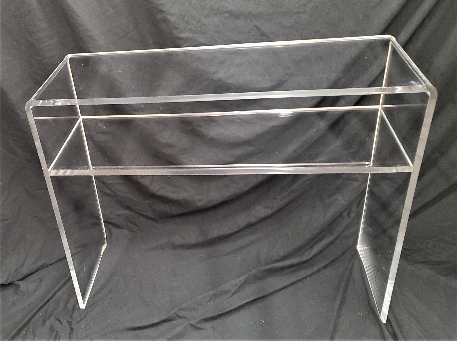 Acrylic Console Table waterfall Edge With Shelf - Etsy