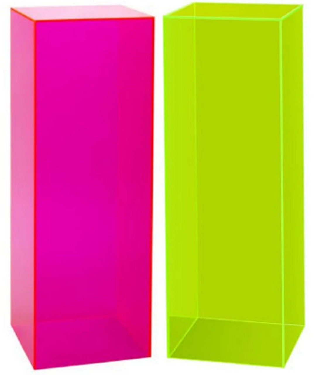 24" Color Acrylic Pillars, Plynth; Single Piece Solid Design - 24" Tall ...