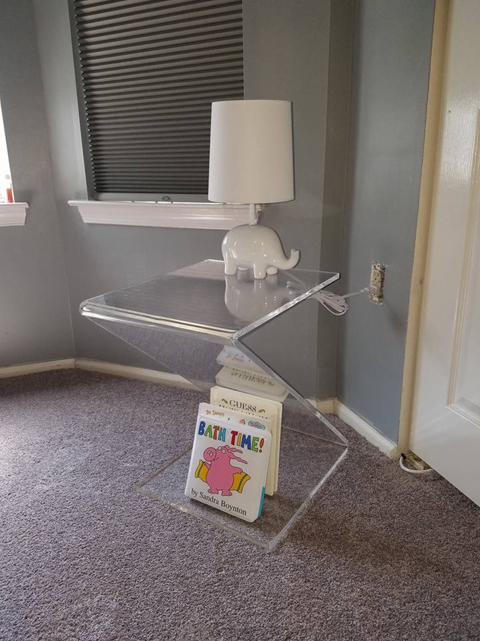 Clear Acrylic Side Table "z" Style Slide Table, End Table - 23" H X 14 ...