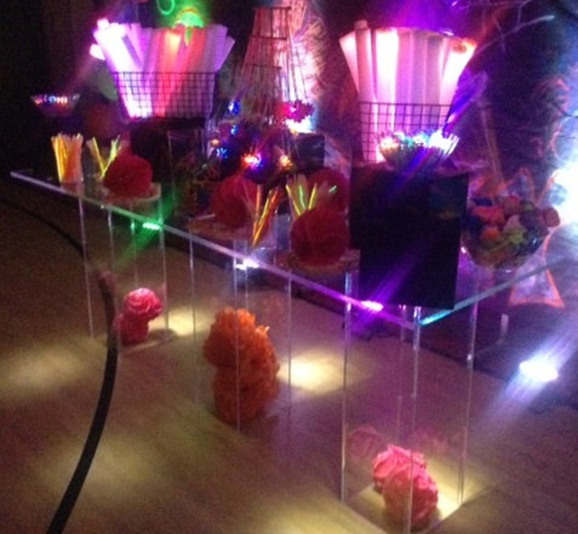 Acrylic Slab Top Table/ghost Table on 16 Sq Pillar Legs - Etsy