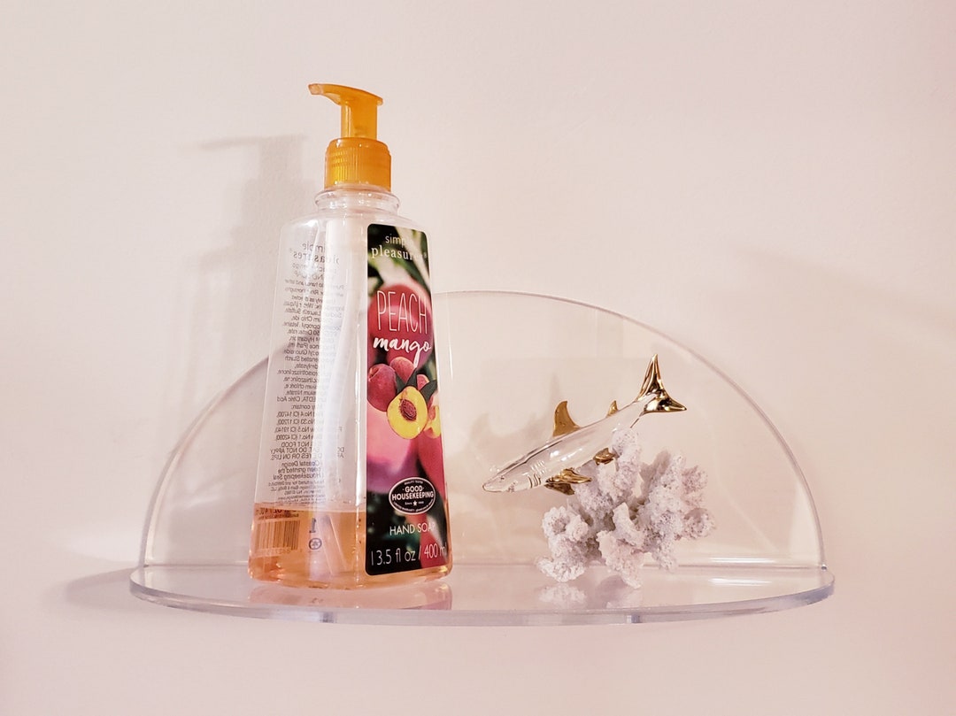 Round Folded Color Lucite Wall Shelf - 12"l X 5"d X 5"h - Hand Crafted ...