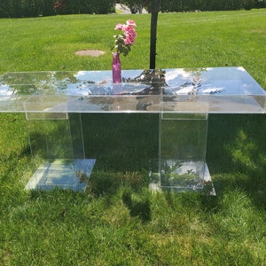 Acrylic Modular Table - 72"l X 24"w X 30" H on 16" Sq Pillar Bases ...