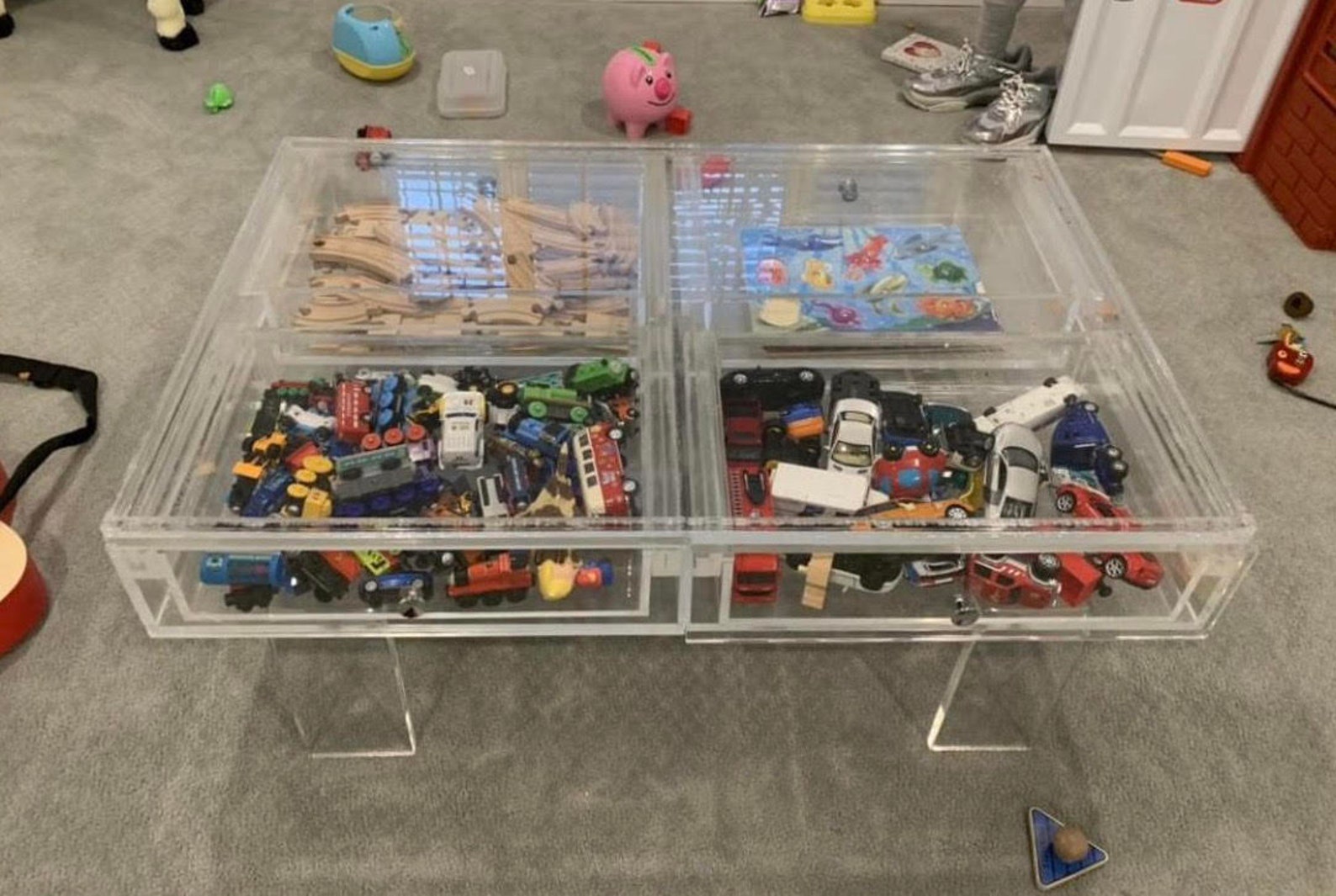 Acrylic Craft Table 4 Drawer 32 Sq X 15h Made to | Etsy