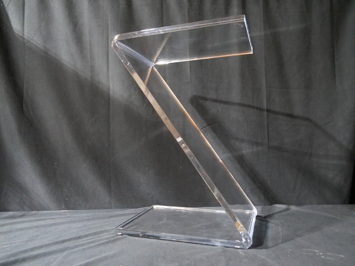 Clear Acrylic Side Table "z" Style Slide Table, End Table - 23" H X 14 ...