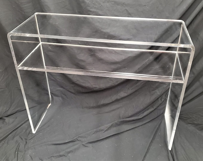 Acrylic Console Table waterfall Edge With Shelf 42l X 14w X 30h custom ...