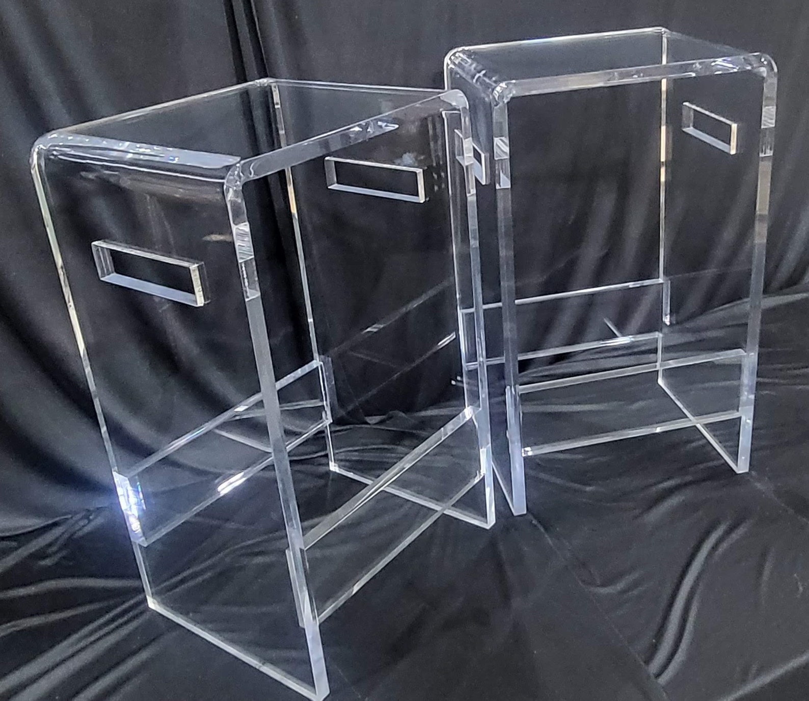 Acrylic Bar Stool (bar Height) With Square Acrylic Foot Rest- NEW STYLE ...