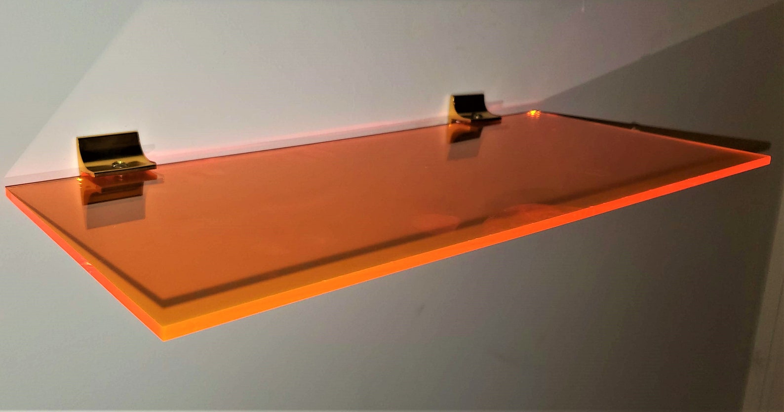 22l Neon Acrylic Wall Shelf With Metal Brackets 8w 1/4acrylic 15 Colors ...