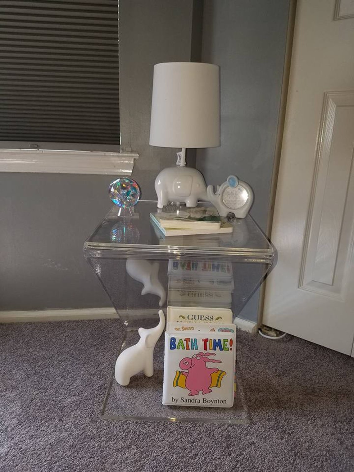 Clear Acrylic Side Table "z" Style Slide Table, End Table - 23" H X 14 ...