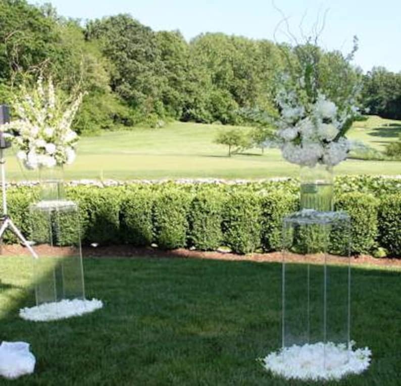 44" Clear Acrylic Pillars, Plynth; Single Piece Solid Design - 44" Tall ...