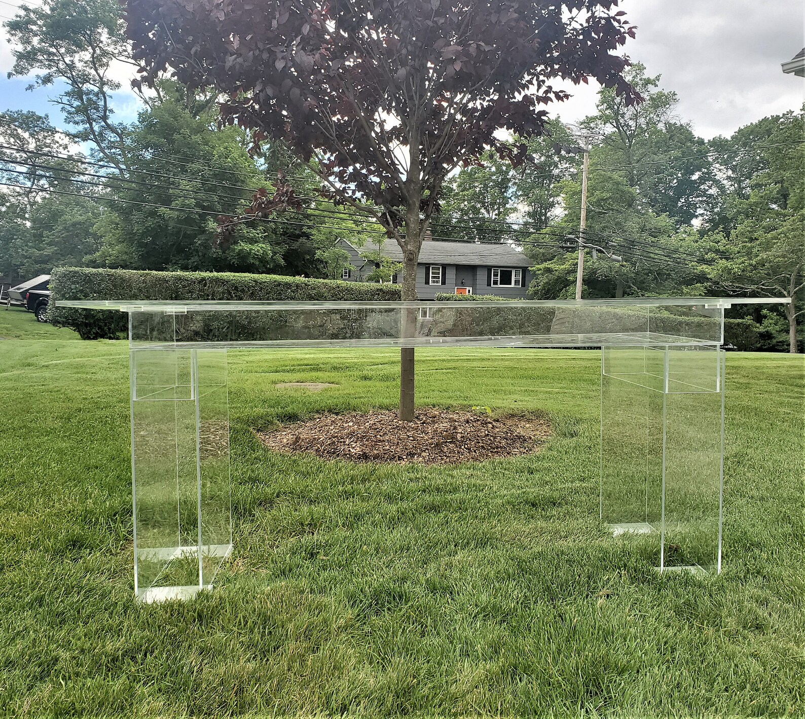 Acrylic Slab Top /modular Table With Fillable Legs- 80"l X 30"w Slab ...