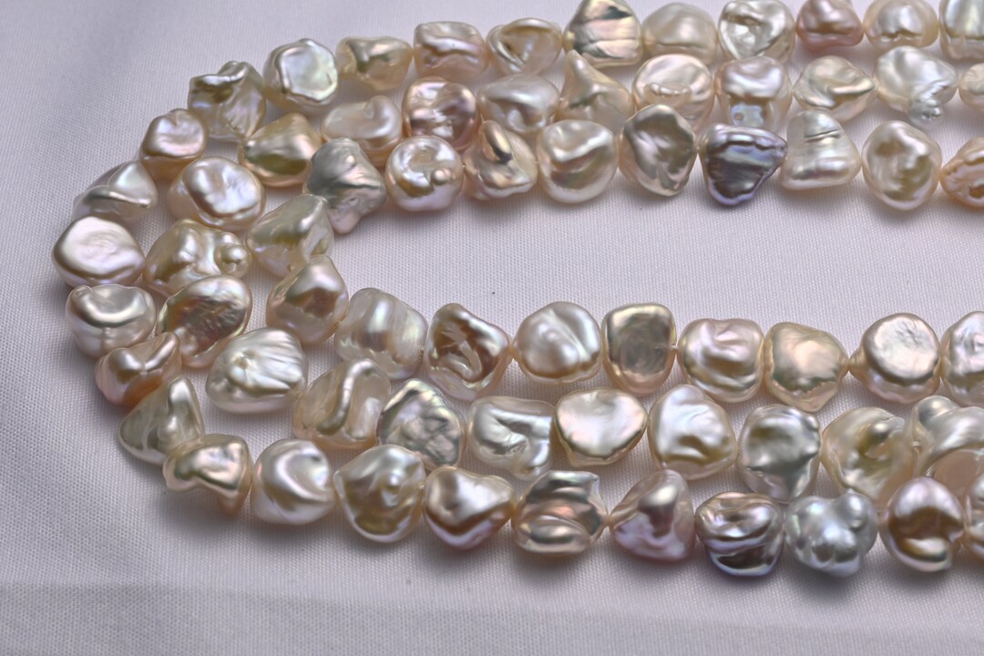 9-10mm Baroque Pearl Strand,rainbow Color Pearl String，light Metallic ...