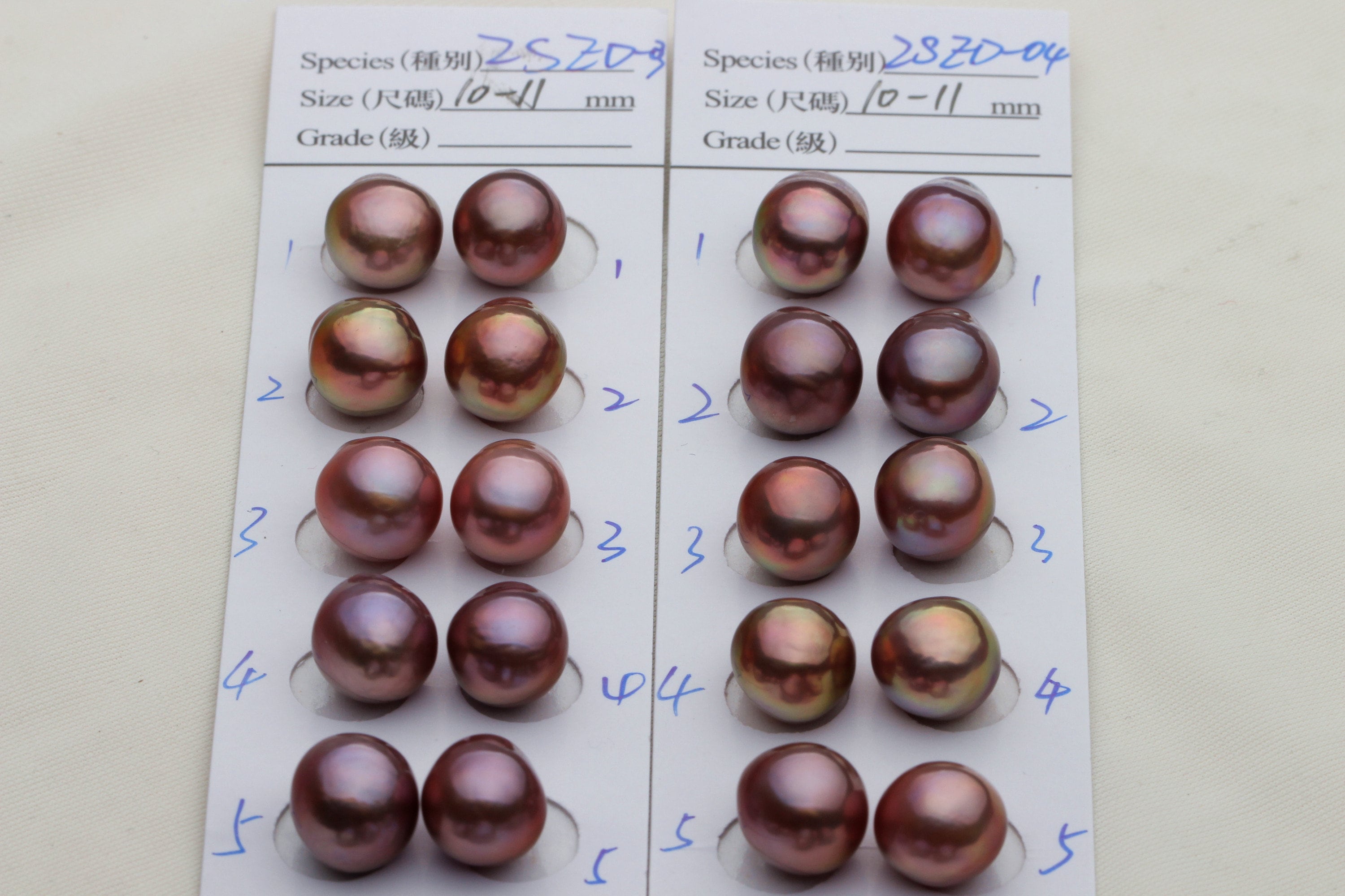10-11mm Deep Metallic Color Pearl Pair,purple Pearl Pair,rice Edison ...