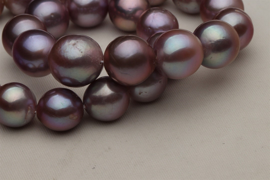 12-14mm Deep Purple Pearl Strandround Edison Pearl - Etsy