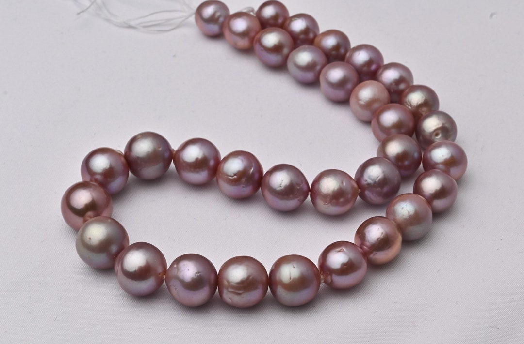 Very Large Dark Purple Edison Pearl Strand,deep Purple Pearl Necklace ...