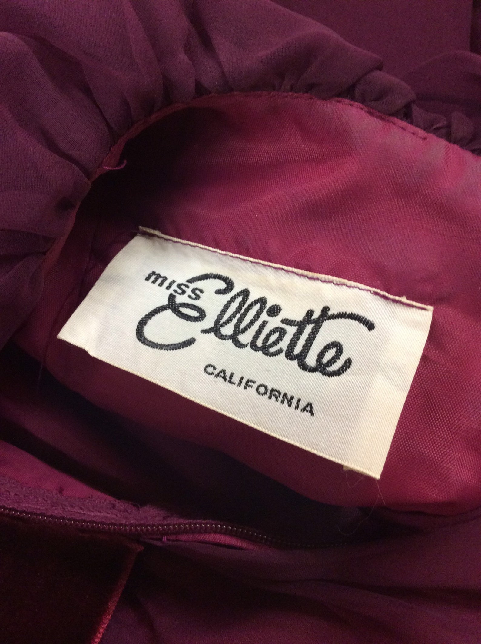 Vintage 1970s Miss Elliette Burgundy Crepe Boho Gown With - Etsy