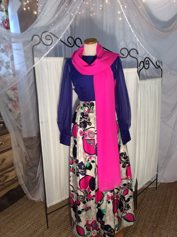 Rare vintage Cleopatra Broumand 1960's bright silk f… - Gem