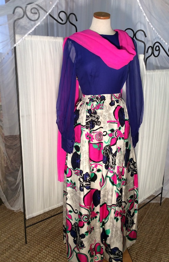 Rare vintage Cleopatra Broumand 1960's bright silk f… - Gem
