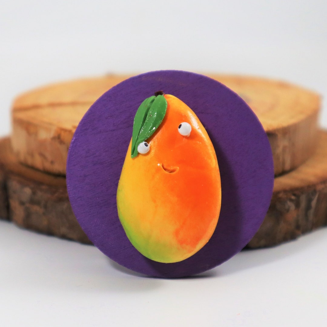 Mango Magnet, Handmade Polymer Clay Fruit, Fruit Lover Gift Decor - Etsy