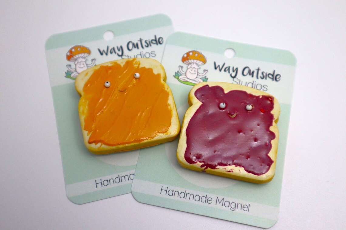 PB and J Magnet Set Cute Fridge Magnets Matching Best Friend - Etsy