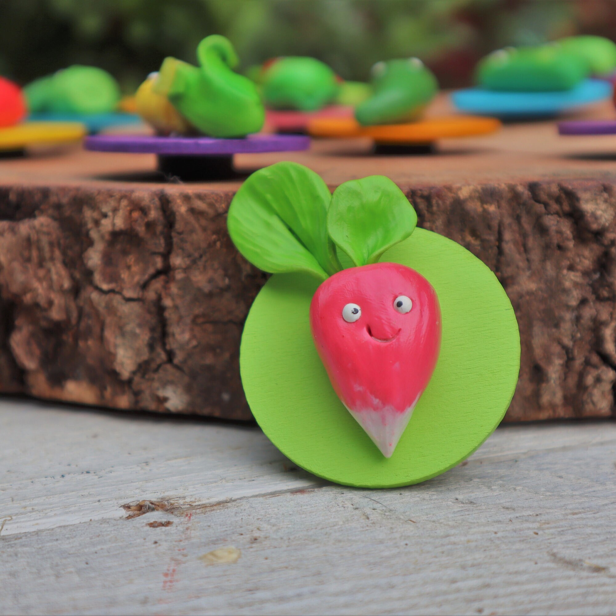 Radish Magnet, Vegetable Magnet, Handmade Polymer Clay Magnet, Veggie ...
