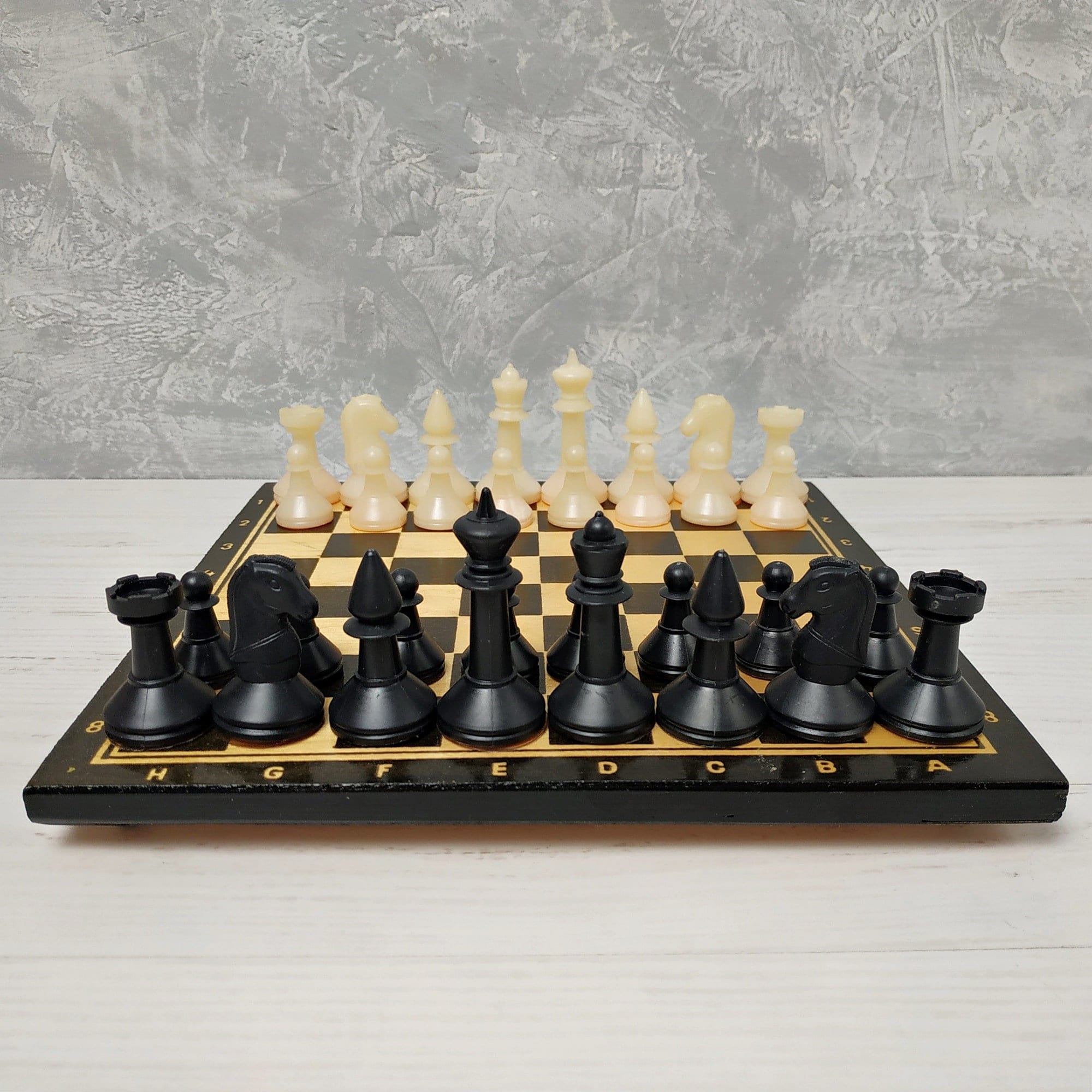 Vintage small chess set Soviet souvenir plastic chess set Mini | Etsy