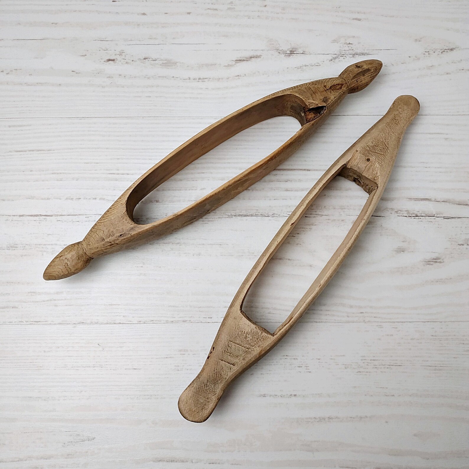 Two Antique Weaving Shuttle Wooden Hand Loom Tools Primitiv | Etsy