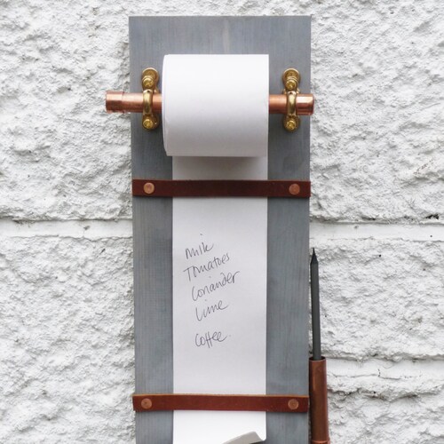 Shopping List Holder With Paper Roll and Pencil | Etsy