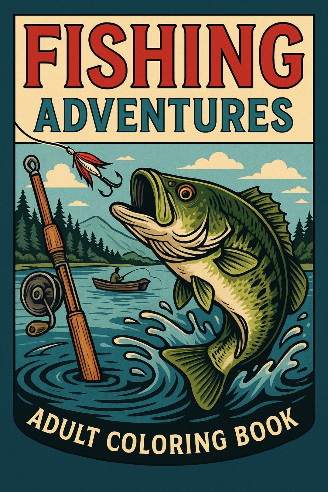 Fishing Adventures – Printable Adult Coloring Book | 5 Lake Fishing ...