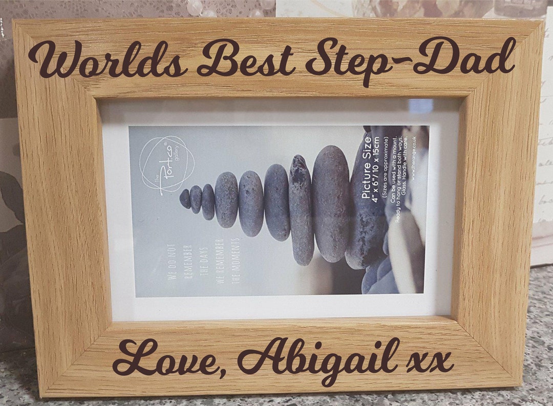 Worlds Best Step Dad Personalized Photo Frame, Bonus Step Dad Gift ...