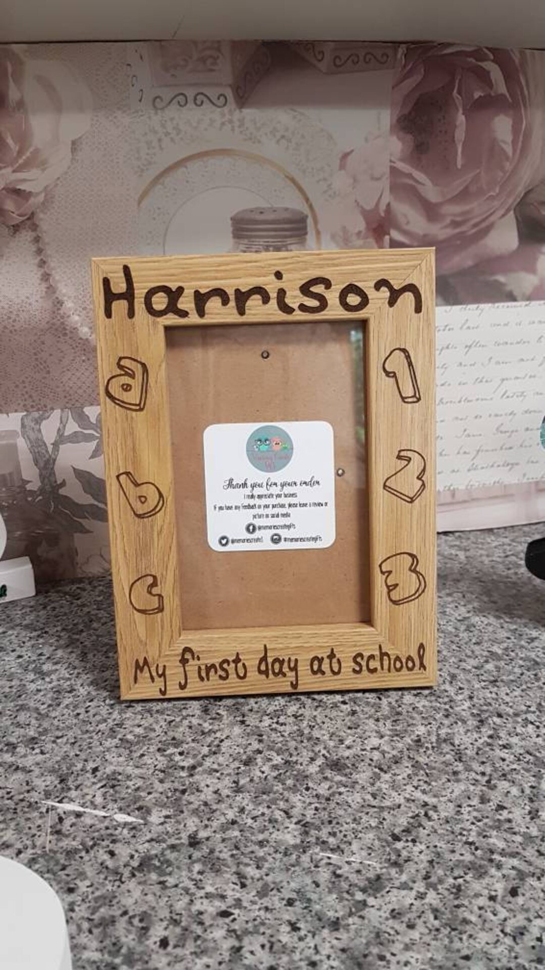 Personalised School Photo Frame, First Day School, Nursery Frame, Pre ...