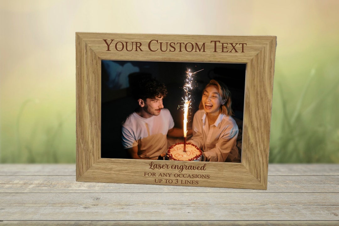 Birthday Personalised Custom Text Photo Frame Gift Unique - Etsy