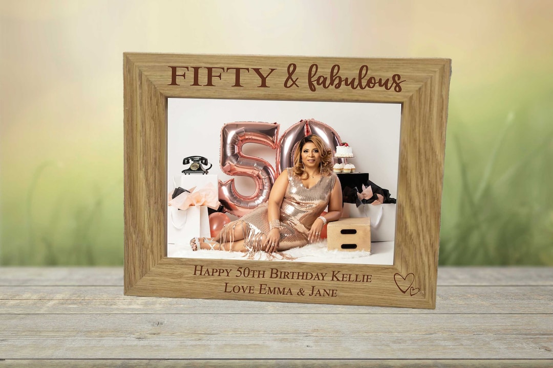 Personalised 50th Golden Celebration Birthday Photo Frame, Personalised ...