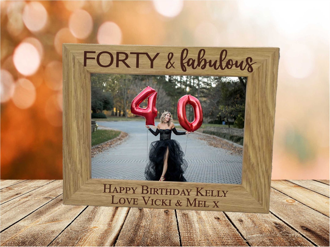 40th Birthday Frame Gift Personalised 40th Birthday Photo Frame Gift ...