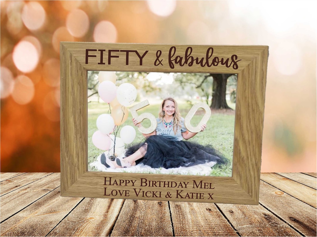 50th Birthday Frame Gift Personalised 50th Birthday Photo Frame Gift ...
