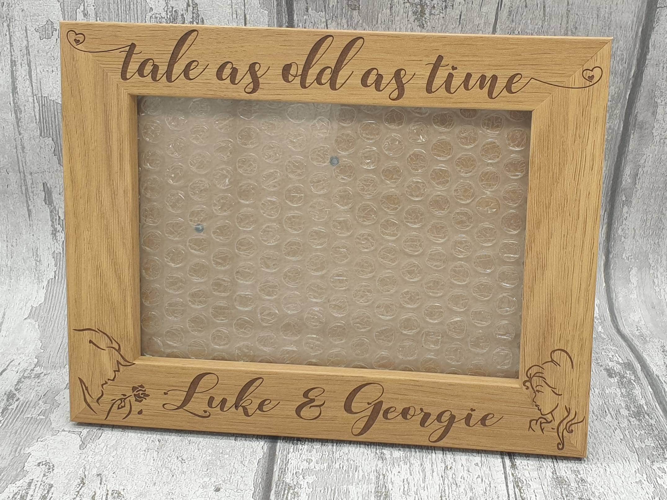 Personalised Beauty and the Beast photo frame Wedding | Etsy