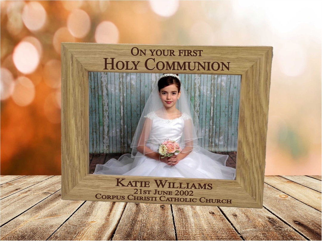 First Holy Communion Photo Frame Gift, Personalised 1st Holy Communion ...