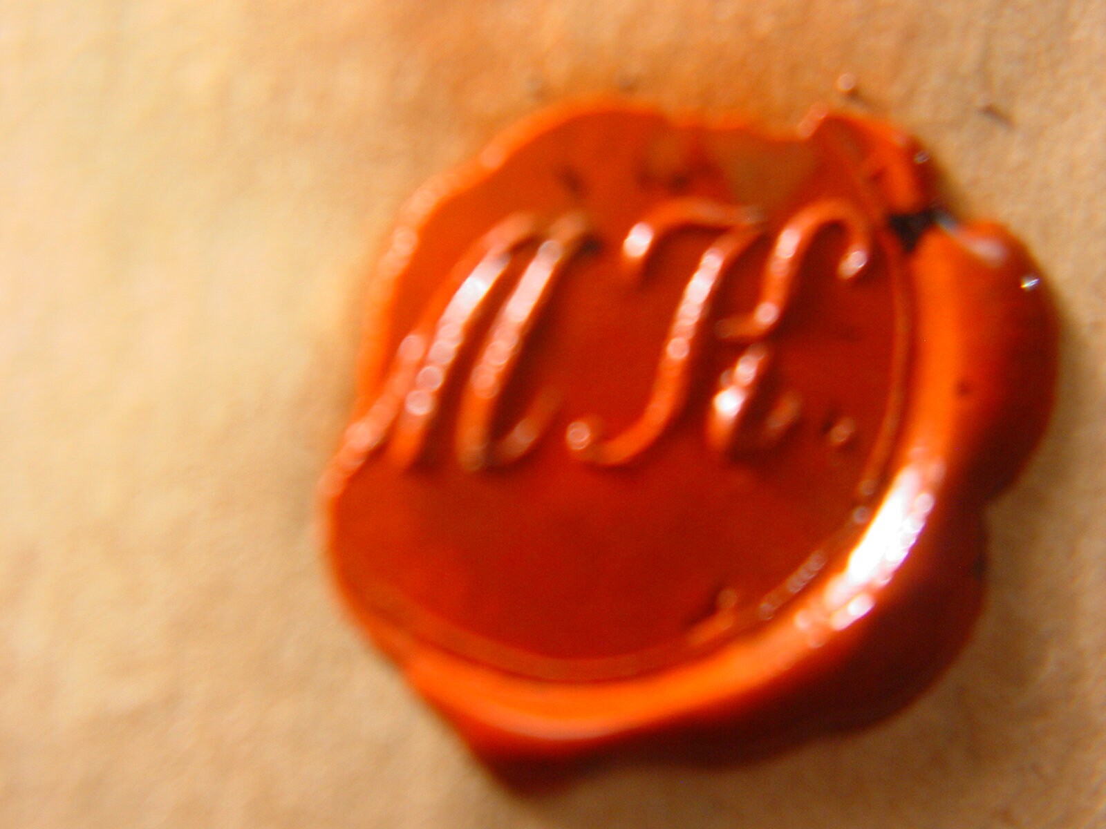 Antique Wax SEAL NAPOLEON BONAPARTE Figure Monogram M H French Bronze ...